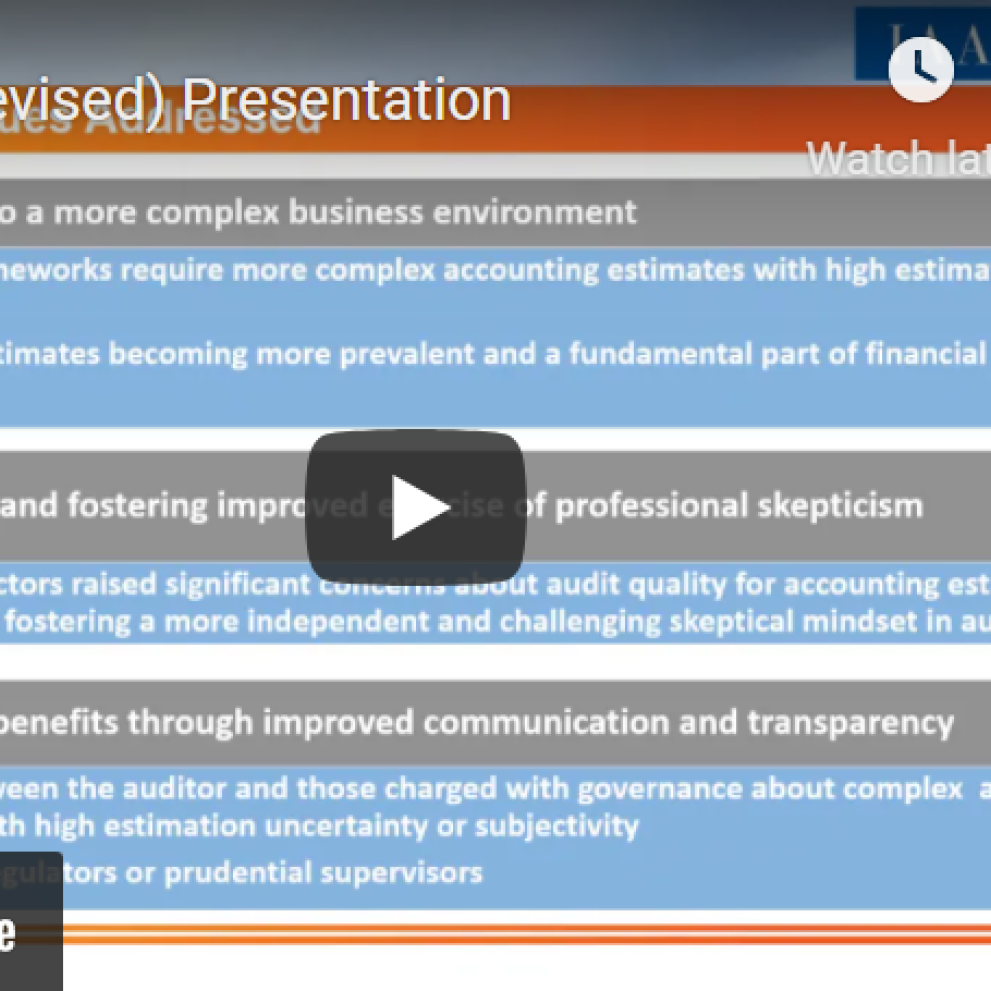Auditing Accounting Estimates | IFAC Auditing Accounting Estimates | IFAC