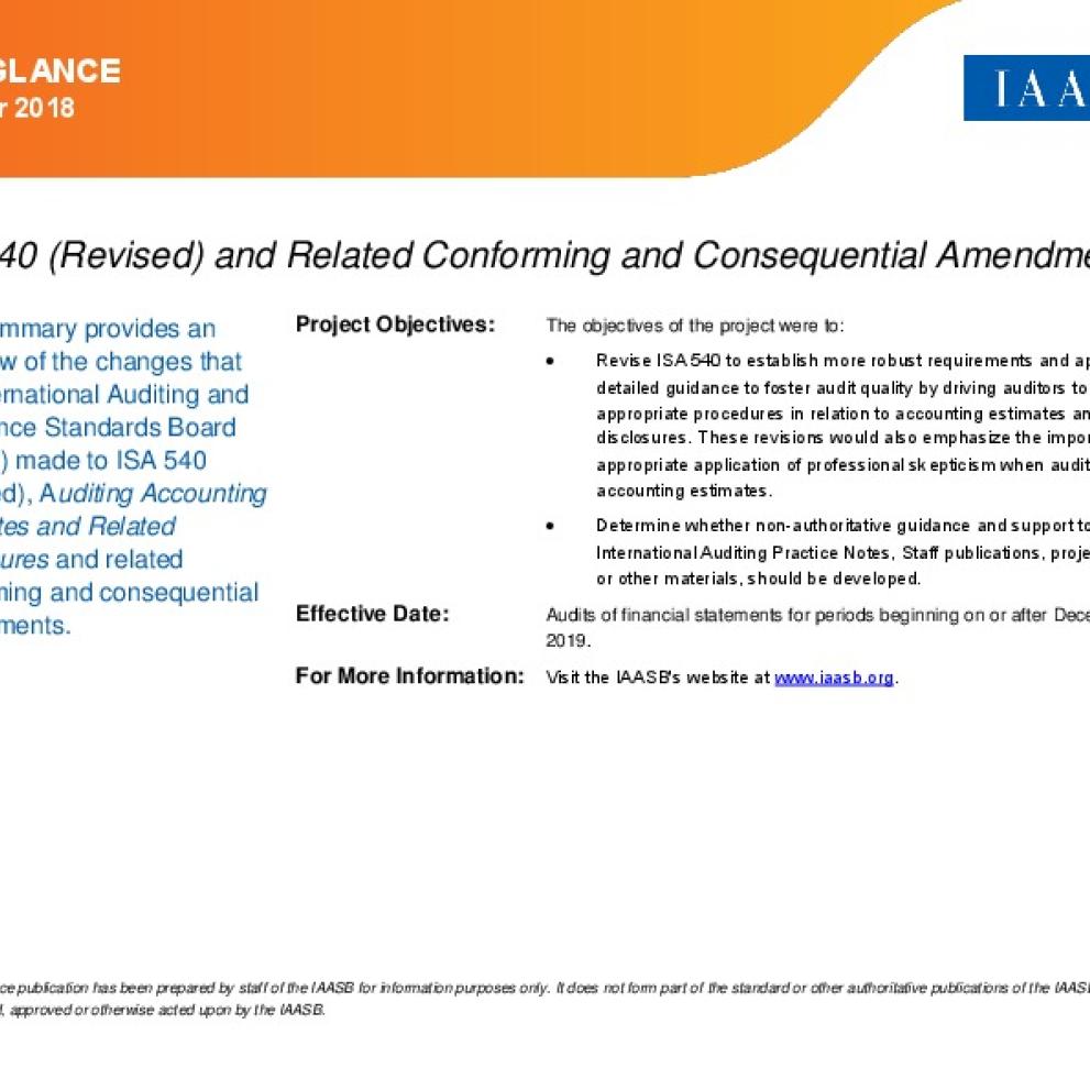 Auditing Accounting Estimates | IFAC Auditing Accounting Estimates | IFAC