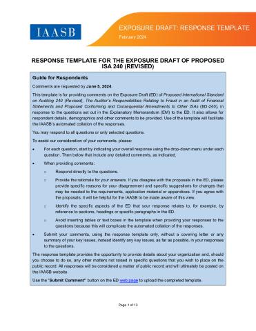 IFAC’s Response to the IAASB’s ISA 240 Fraud Exposure Draft | IFAC