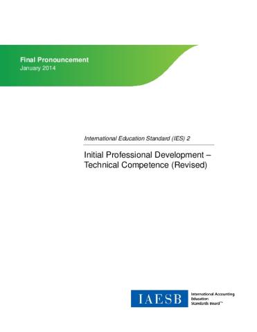 IES 2, Initial Professional Development-Technical Competence (Revised ...
