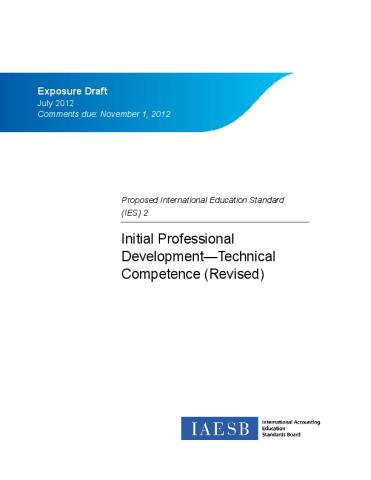 IES 2, Initial Professional Development-Technical Competence | IFAC